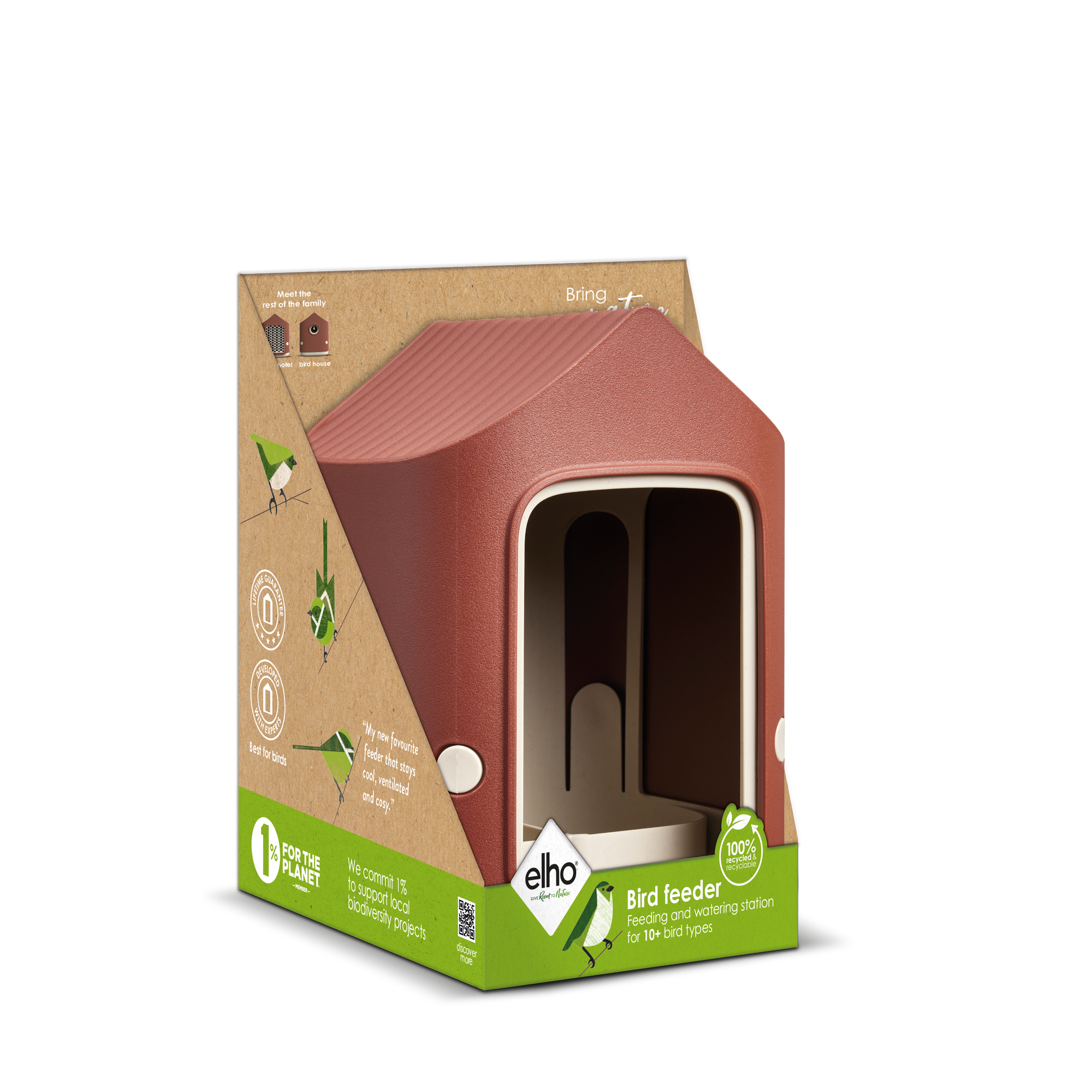cosy bird feeder 18cm toscaans rood - elho® - Give room to nature
