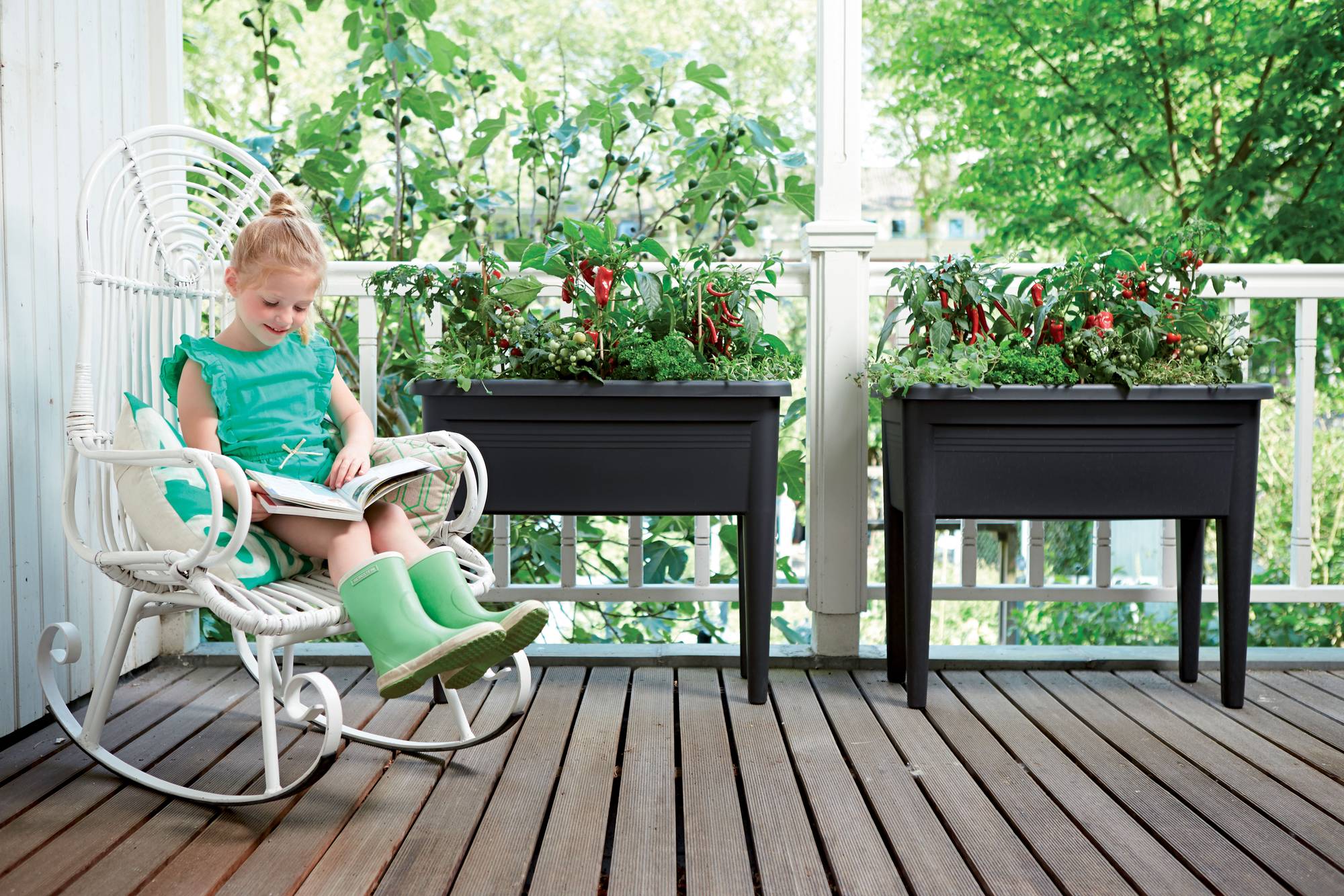 green basics grow table xxl 75cm living black - elho® - Give room to nature